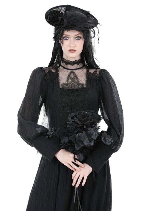 Dark In Love Cecilia Black Crinkle Maxi Gothic Dress Gothic Dresses