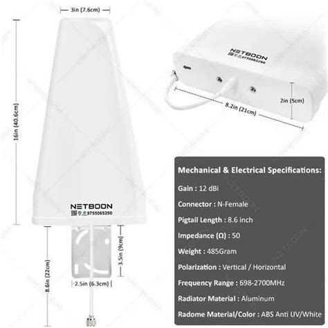 698m 2700mhz Abs Plastic 12dbi Mimo Lpda Antenna With Hlf Lmr 400 Cable 25 Meter At ₹ 5999