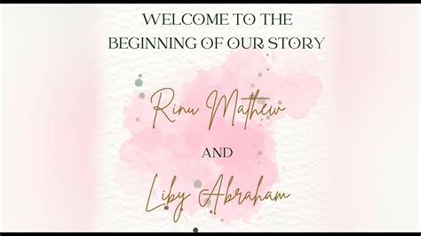 Rinu Mathew Weds Liby Abraham Wedding Ceremony Youtube