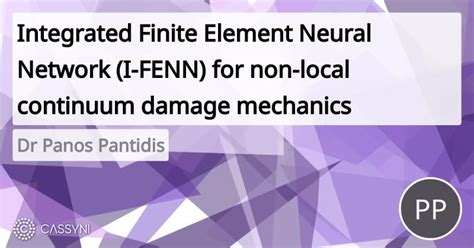 Panos Pantidis On Linkedin Integrated Finite Element Neural Network I Fenn For Non Local