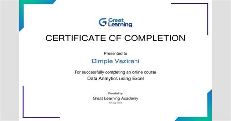 dimple vazirani on linkedin greatlearningacademy greatlearning glacertificate
