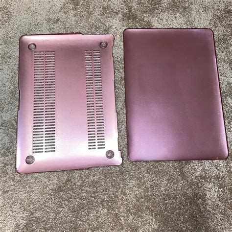 Pink Macbook Air Laptop Case Bottom And Top Used For Depop
