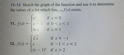 Solved 11 12 Sketch The Graph Of The Function And Use It To