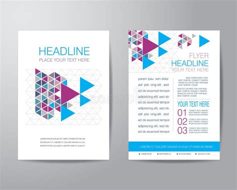 Simple Triangle And Circle Brochure Flyer Design Layout Template Stock