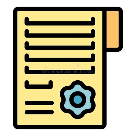 Yellow Document With Blue Guarantee Seal Icon Illustrating Verified