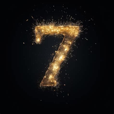 Letter 7 On Black Background Pictures Freepik