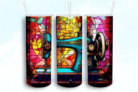 Stained Glass Sewing Machine Seamstress Graphic By Mastenic · Creative