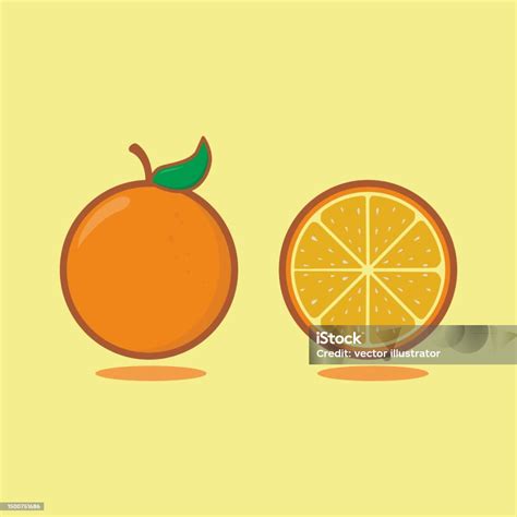 신선한 과일이 들어있는 오렌지 과일의 벡터 그림 스티커 디자인 요구 사항 어린이 교육 티셔츠 디자인 또는 아이콘으로 적합 0명에 대한 스톡 벡터 아트 및 기타 이미지