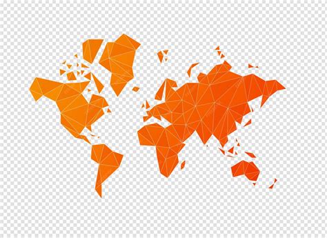 Premium Psd Orange World Map Shape Made Of Polygons 3d Illustration