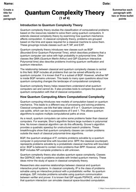 Quantum Complexity Theory Quantum Algorithms And Computing Models