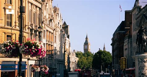 Busy London Street With Big Ben In Distance Photo Free Cityscape