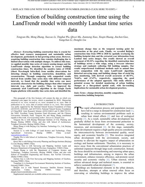 Pdf Extraction Of Building Construction Time Using The Landtrendr