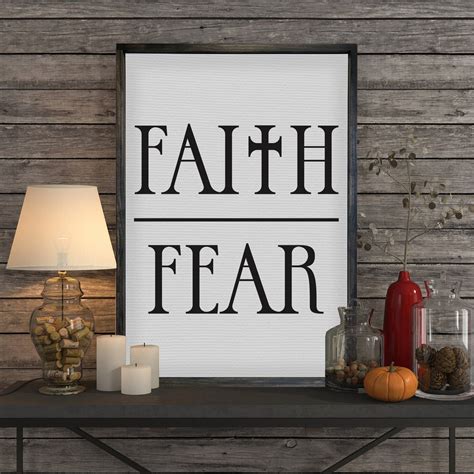 Faith Over Fear Gothic Traditional Decor Motivational Bible Verses Uplifting Religious Decor