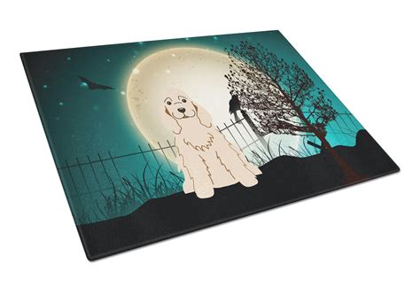 Halloween Scary Cocker Spaniel Buff Glass Cutting Boards Durable De