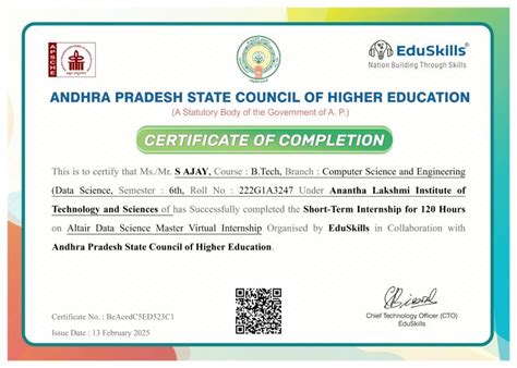 Datascience Altair Internship Learning Certification Careergrowth