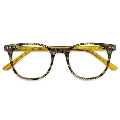 H5063 Oval Striped Eyeglasses Frames Leoptique