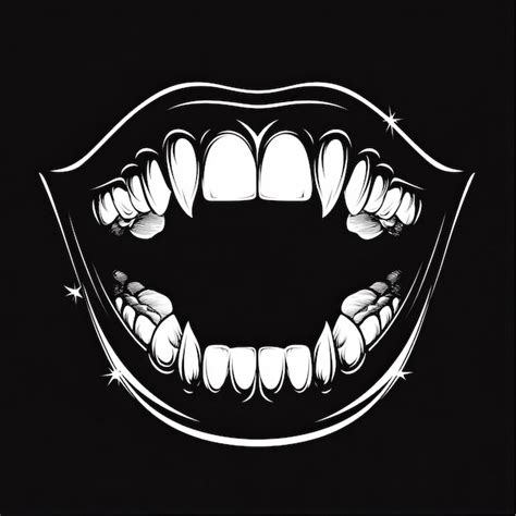 Premium Photo Hand Drawn Vector Illustration Of Open Mouth With Teeth