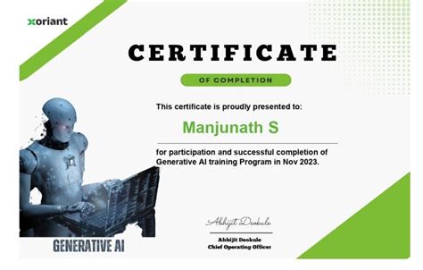 Manjunath S On Linkedin Successfully Completed The Generative Ai Training