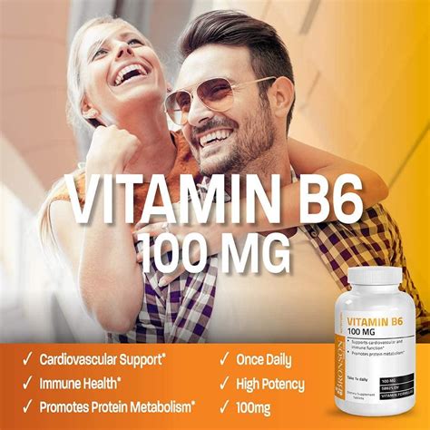 Premium Vitamin B6 100mg Supplement Supports Protein Metabolism