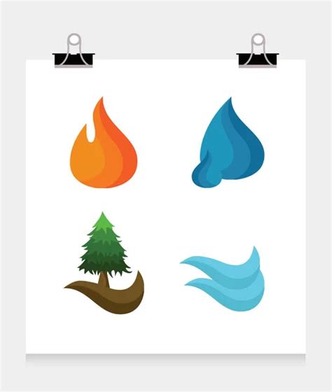 Symbols Of Four Elements Vector — Stock Vector © Blestru 10965116