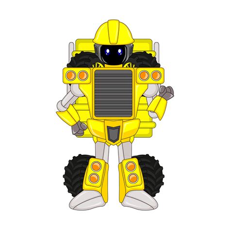 Mining Truck Robot Character Vector Editable Great For Comics Illustrations Coloring Books