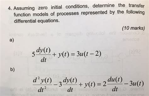 Solved The Transfer Function Models Of Processes Represented