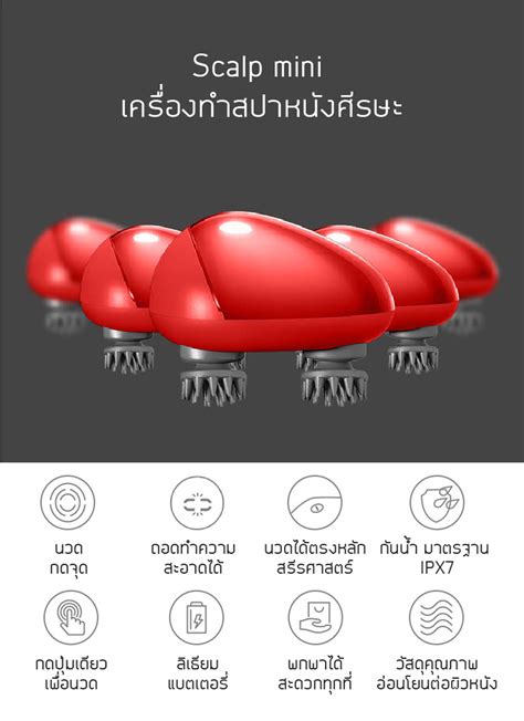 เครื่องนวดหนังศีรษะ Mini Red Sclap Massager
