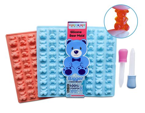 Silicone Gummy Bear Mold 2 Pack Bpa Free Unique Design Perfect For