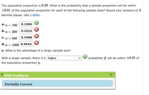 Solved The Population Proportion Is 050 What Is The