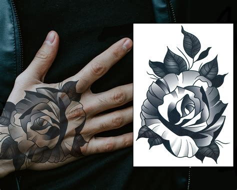 Traditional Rose Tattoo Black And Grey For Men