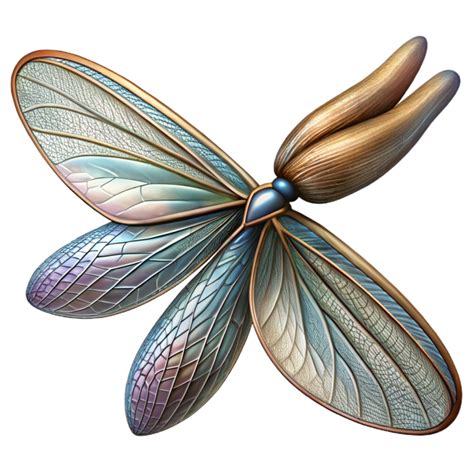 Serene Minimalist Dragonfly Wings Delicate Veins Isolated Cutout