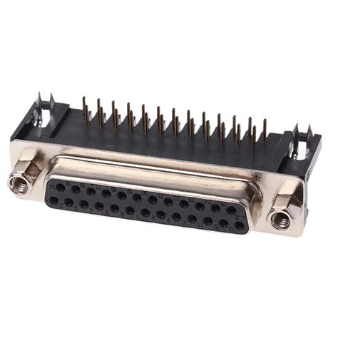 Db25 Right Angle Pcb Solder Female D Type Connector 25 Hole 2 Row