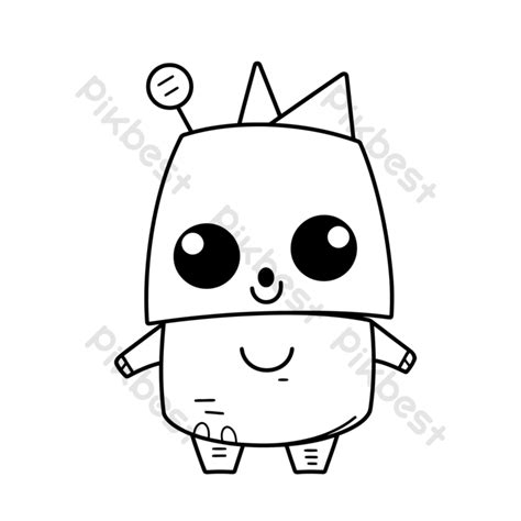 Outline Sketch Cute Kawaii Cartoon Coloring Page Drawing Vector Png