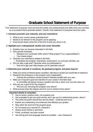5 Free Graduate School Statement Samples To Download