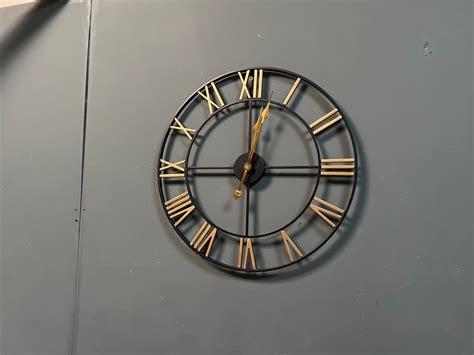 Large Black And Gold Roman Numeral Skeleton Clock John Cowell Limited