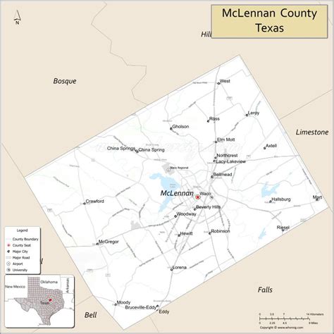 Mclennan County Map Texas Where Is Located Cities Population