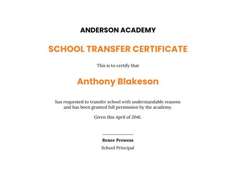 School Transfer Certificate Template In Indesign Pages Word Illustrator Photoshop Publisher