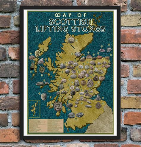 Map Of Scottish Lifting Stones Etsy