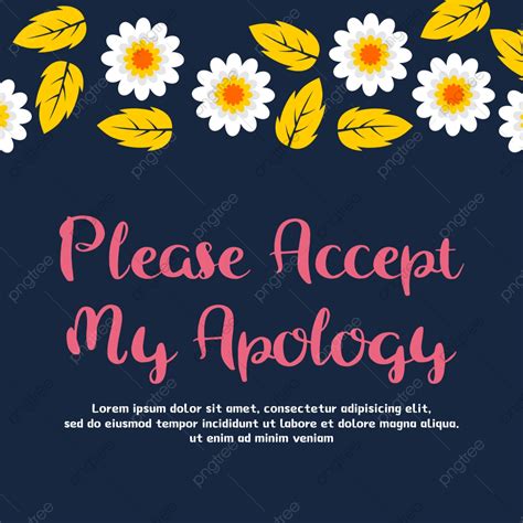 Apology Card With Please Accept My Text Message Greeting On Vintage