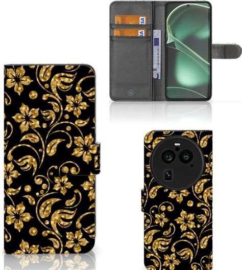 Telefoonhoesje OPPO Find X6 Pro Bookcase Cadeau Voor Oma Gouden Bloemen Bol Com