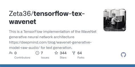 Github Zeta36tensorflow Tex Wavenet This Is A Tensorflow Implementation Of The Wavenet