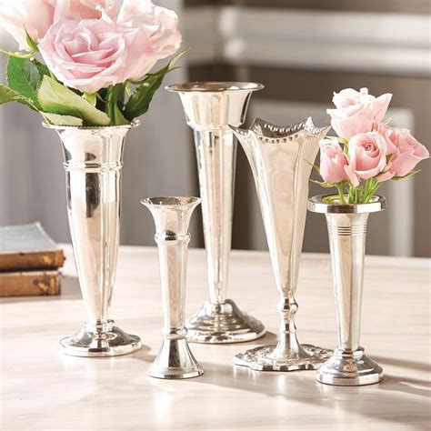 Silver Vases With Flowers At John Gemmill Blog