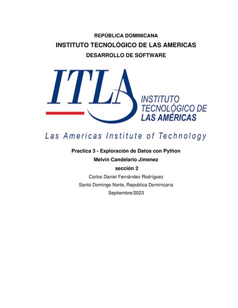 Practica 3 Exploracion De Datos Con Python Melvin Candelario J 2018 6922 RepÚblica Dominicana