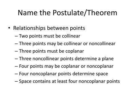 Ppt 1 5 Postulates And Theorems Relating Points Lines And Planes Powerpoint Presentation