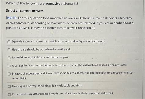 Solved Which Of The Following Are Normative