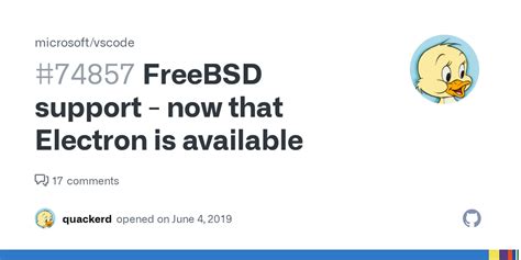 Freebsd Support Now That Electron Is Available · Issue 74857 · Microsoftvscode · Github