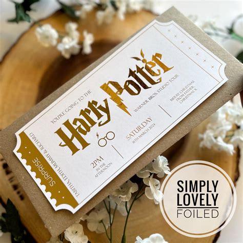 Harry Potter Ticket T Reveal Studio Tour Experience Personalised