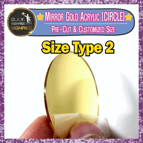 Mirror Gold Circle Round Acrylic Sheet Pre Cut And Customized Size2 Sheets Plastic Glass