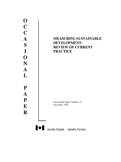 Fillable Online Measuring Sustainable Development Review Of Current