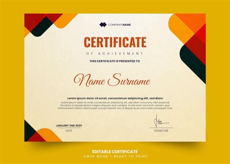 Premium Psd Simple And Classic Certificate Template